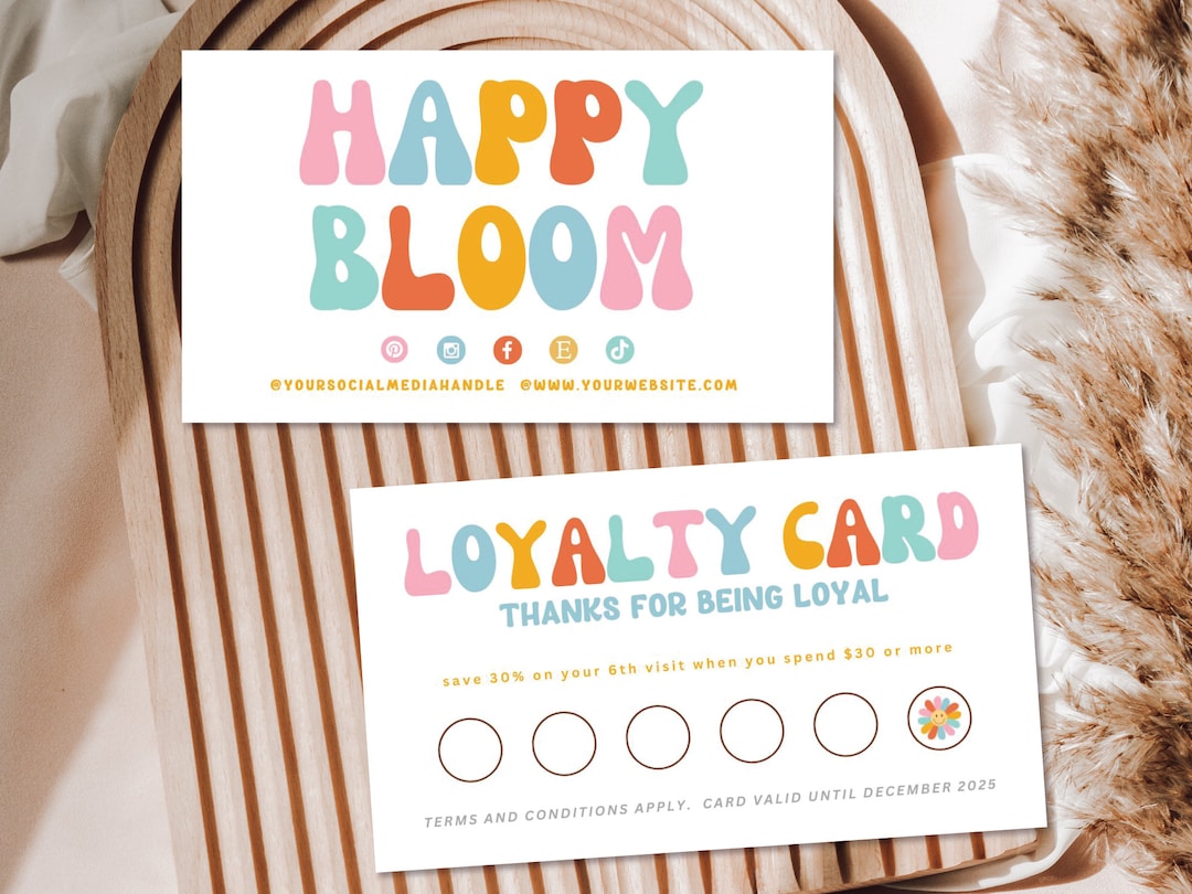 Editable Customer Punch Card | Loyalty Cards | Appointment Card ...