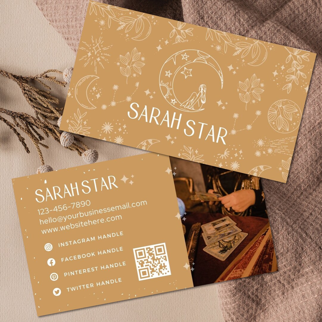 Editable Reiki Business Card Template, Custom Spiritual Business Card ...