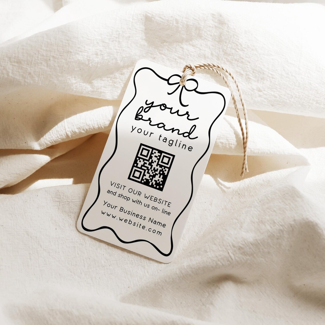Elegant Coquette Bow Price Tag Canva Template, Custom Clothing Hang Tag ...