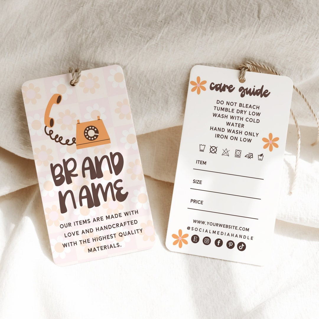 Editable Hang Retro Tag Template, Printable Garment Label Template ...