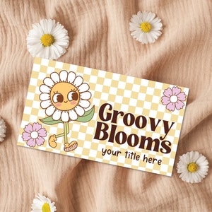 Retro Business Card Template, Printable Groovyflower Business Card ...