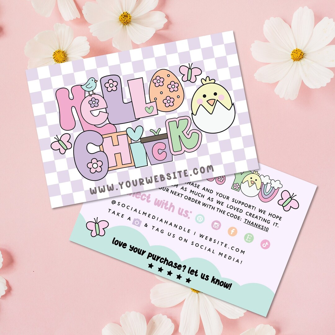 Cute Spring Business Thank You Card Canva Template, Retro Easter ...