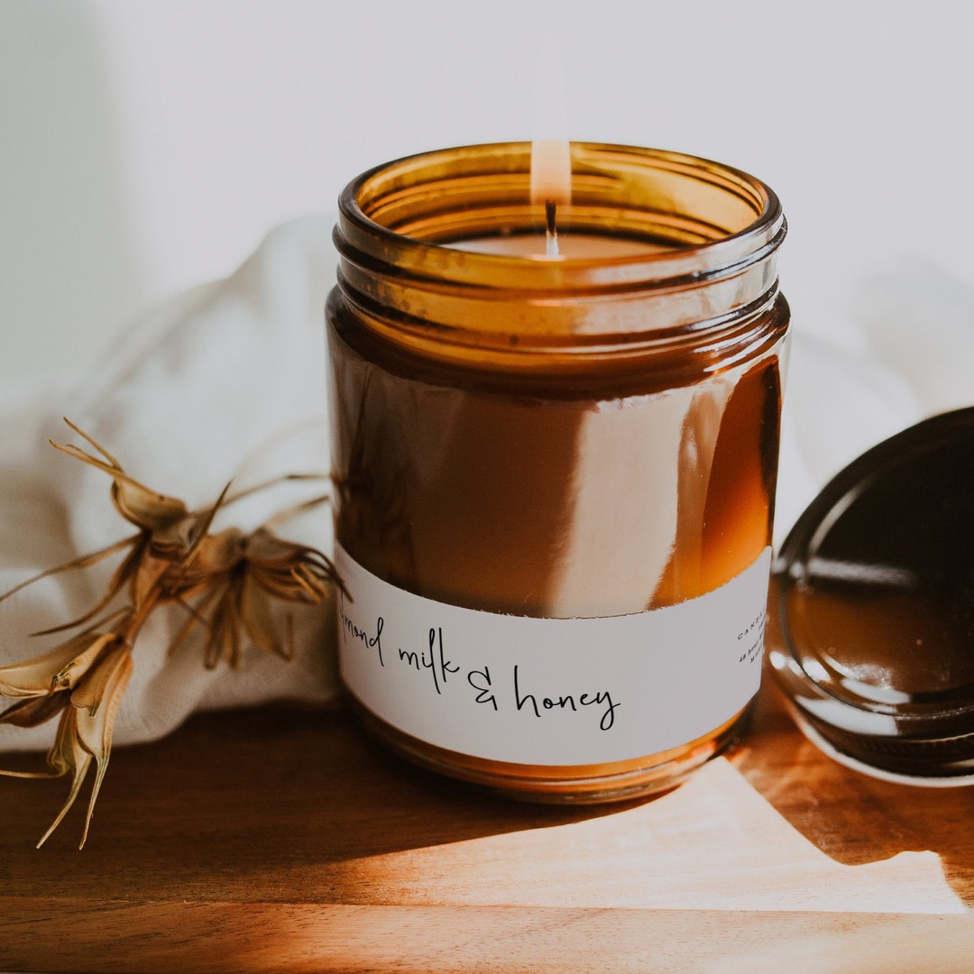 Modern Thin Candle Label Template, Editable Minimalist Candle Label ...