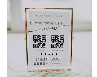 Ask for Review QR Code Sign Template, Google Review Sign, Facebook ...