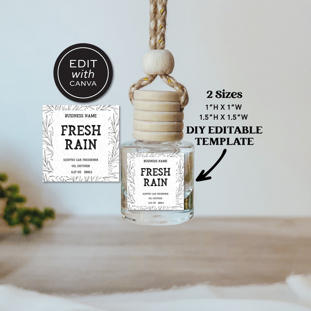Editable Product Label Template | Diy Diffuser Oil Air Freshener Label ...