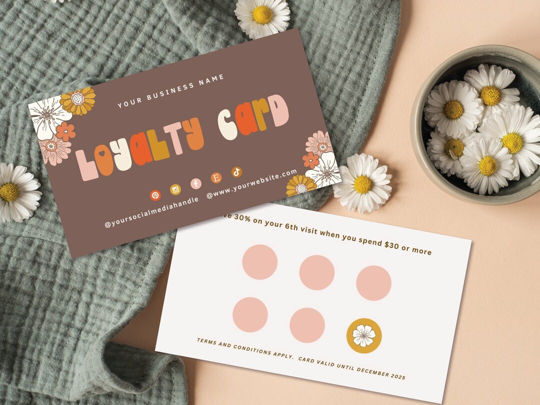 Editable Loyalty Card Template | Canva Editable | Punch Card | Client ...