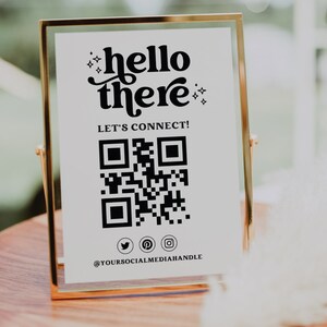 Qr Code Sign | Connect With Us Sign | Editable Social Media Sign ...