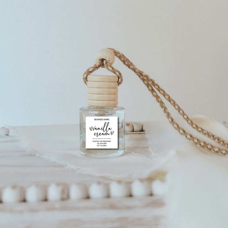 Diy Diffuser Oil Air Freshener Label, Car Diffuser Label Canva Template ...