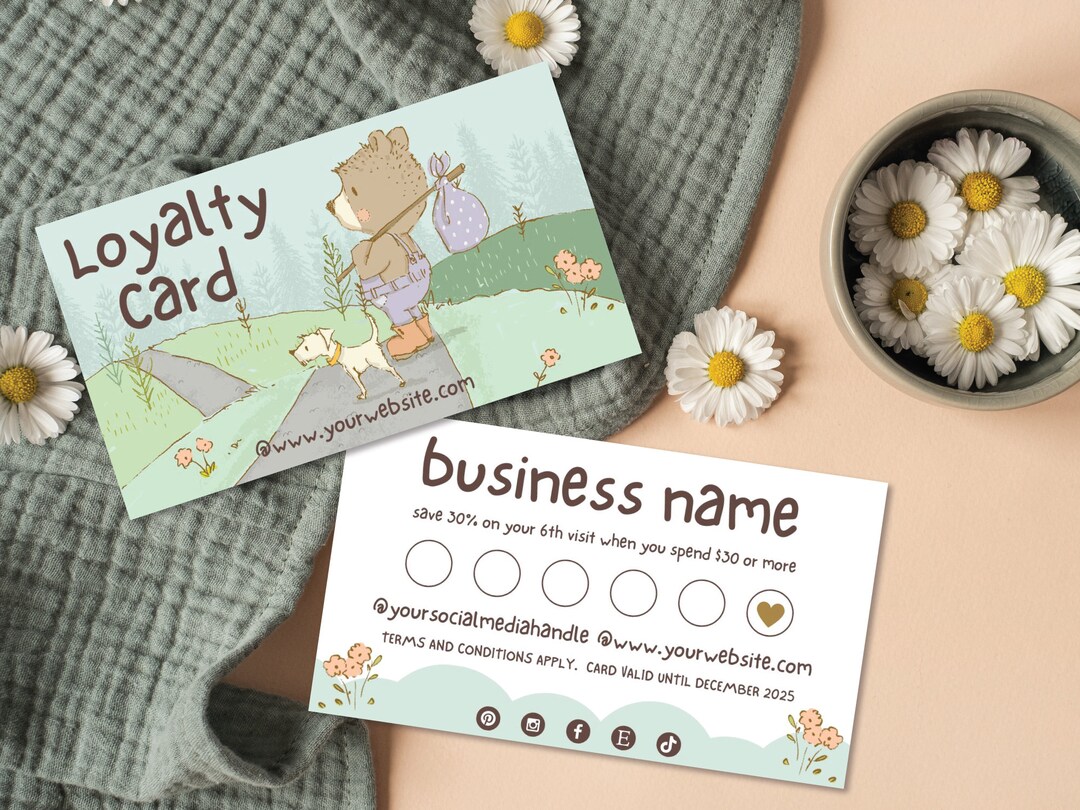 Loyalty Card Template, Instant Download, Modern Customer Loyalty Cards ...