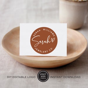 Editable Logo Design, Modern Terracotta Logo, DIY Circle Logo ...