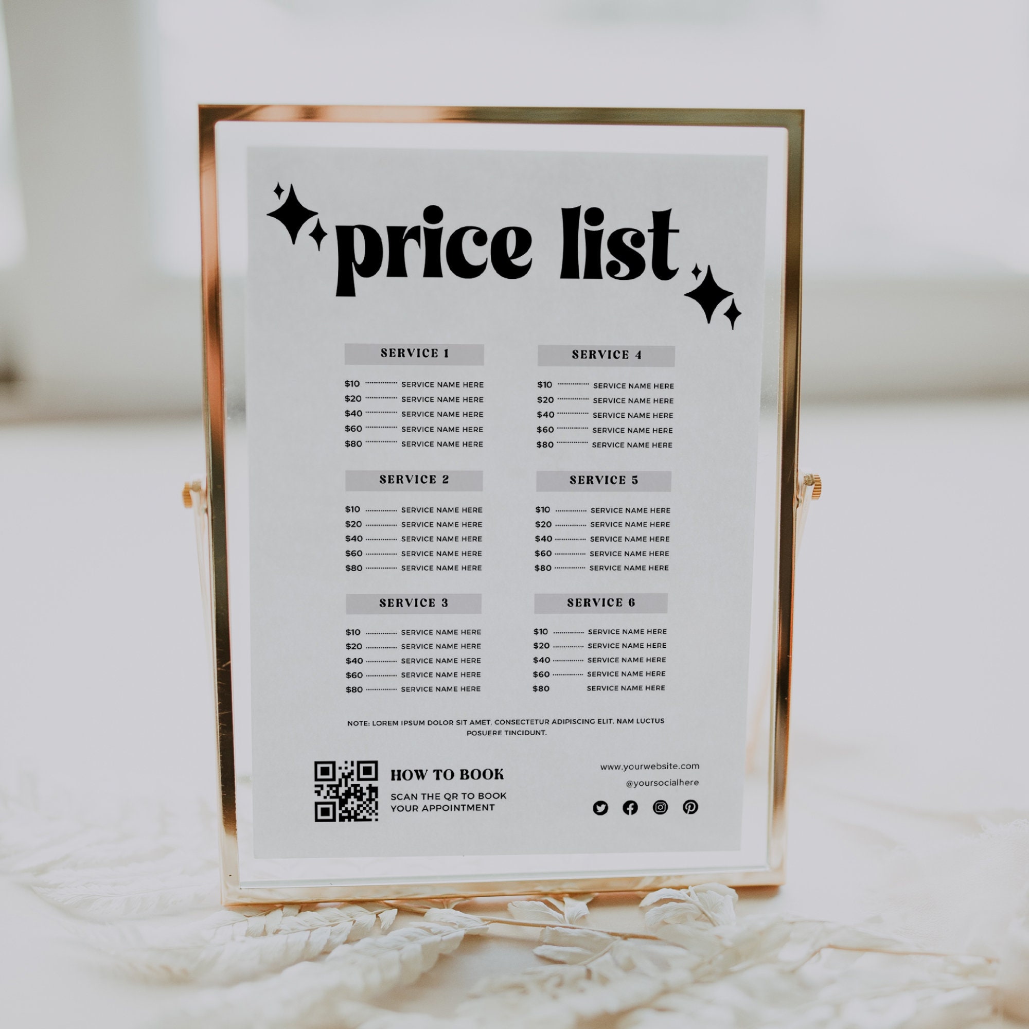 Retro Scan to Pay Sign & Price List Template, QR Code Sign, Printable ...
