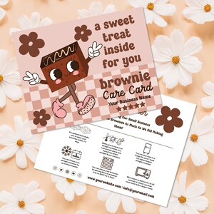 Brownies Care Card Canva Template, Editable Brownie Care Instructions ...