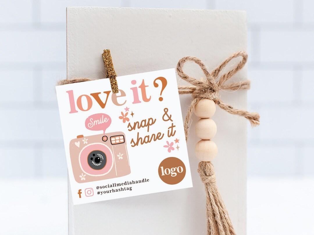 Retro Snap and Share Card Template, Social Media Card Template, DIY ...