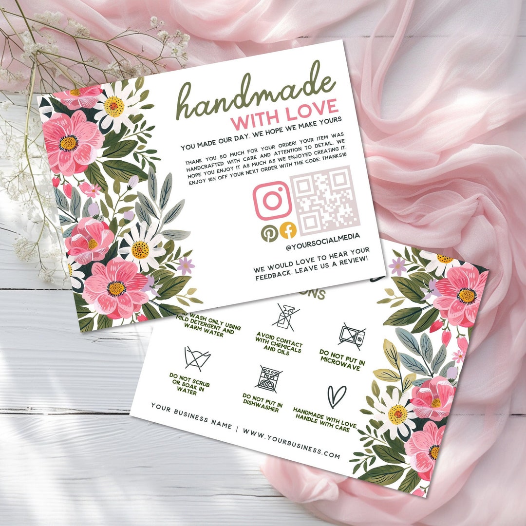 Editable Car Coaster Care Card, Printable Car Coaster Care Guide, Small ...