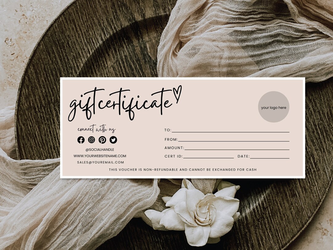 Gift Certificate Template, Editable Gift Certificate Template, Modern ...