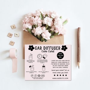 Car Diffuser Care Guide Editable Canva Template, DIY Car Air Freshener ...