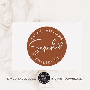 Editable Logo Design, Modern Terracotta Logo, DIY Circle Logo ...