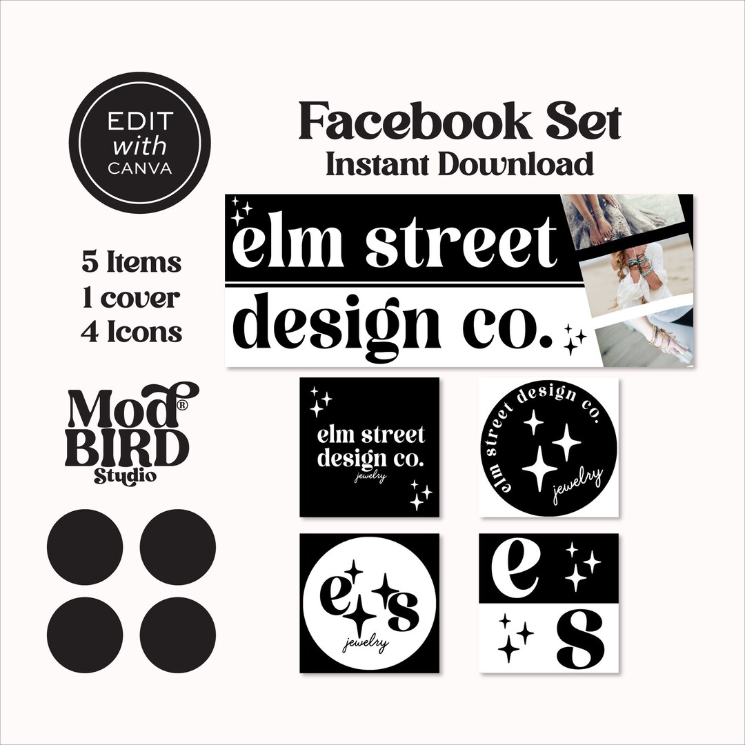 Retro Facebook Cover Template, Black and White Facebook Banner ...