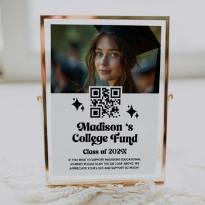 Editable College Fund Sign Template, High School Graduation Table Sign ...