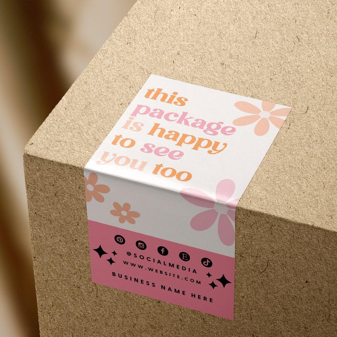 Box Seal Sticker Template, Modern Packaging Design, Editable Box Label ...