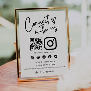 Social Media Sign Template, DIY Follow Us on Social Media, Small ...