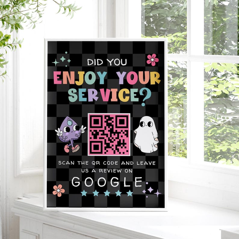 Halloween QR Code Sign Template, Business Review Sign, Small Business ...