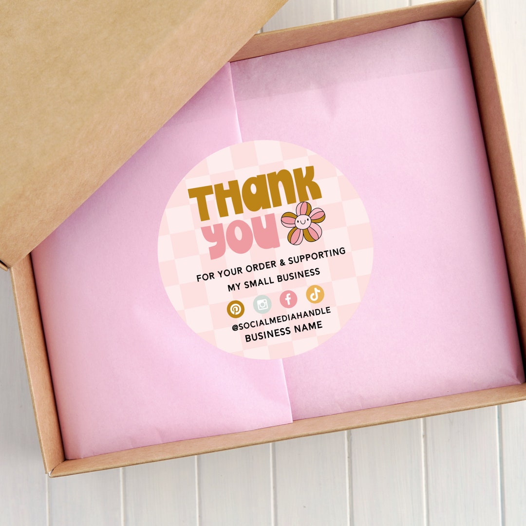 Small Business Round Thank You Sticker Template Canva, Business ...