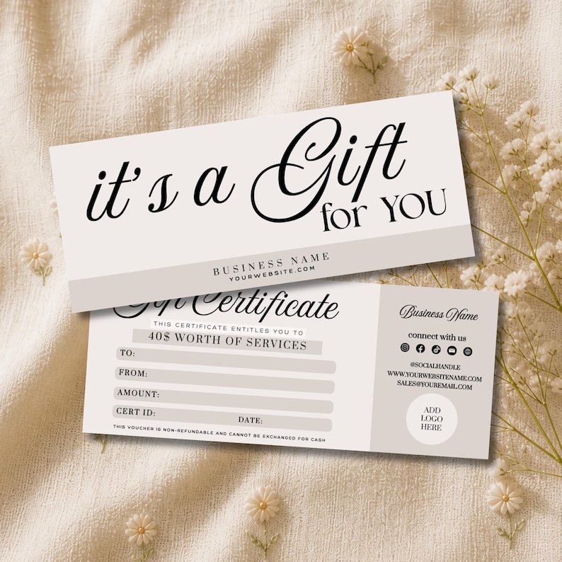 Beauty Spa Gift Certificate Canva Template, Editable Salon Gift Voucher ...