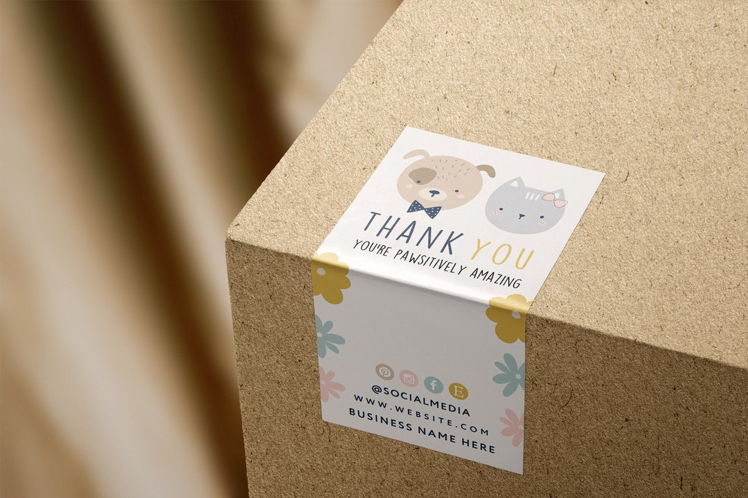 Box Seal Sticker Template, Modern Packaging Design, Editable Box Label ...