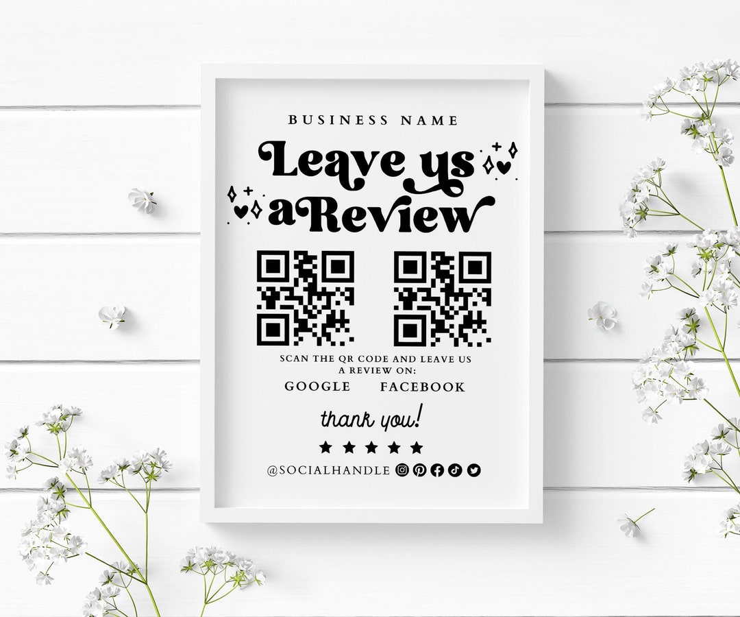 Facebook Review | Business Review Request | Ask for Review Qr Code Sign ...