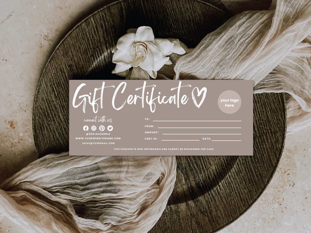 Editable Gift Card, Gift Certificate Template Printable, Printable Gift ...