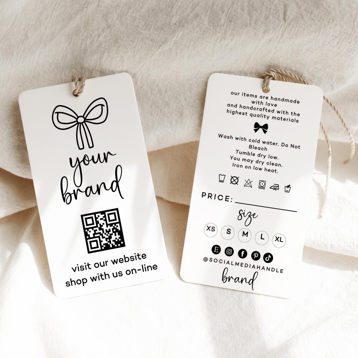 Editable Coquette Price Tag Canva Template, Product Tags, Minimalist ...