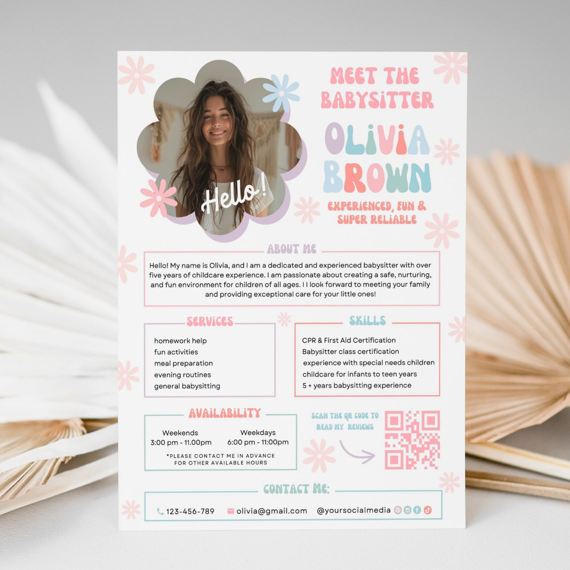 Babysitter Editable Business Canva Flyer, DIY Printable Community ...