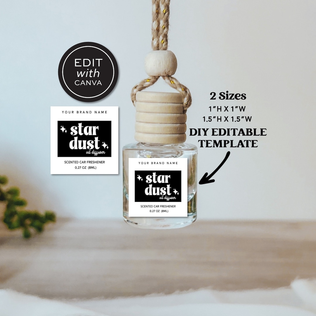 Car Diffuser Label Canva Template, Editable DIY Product Label Template ...