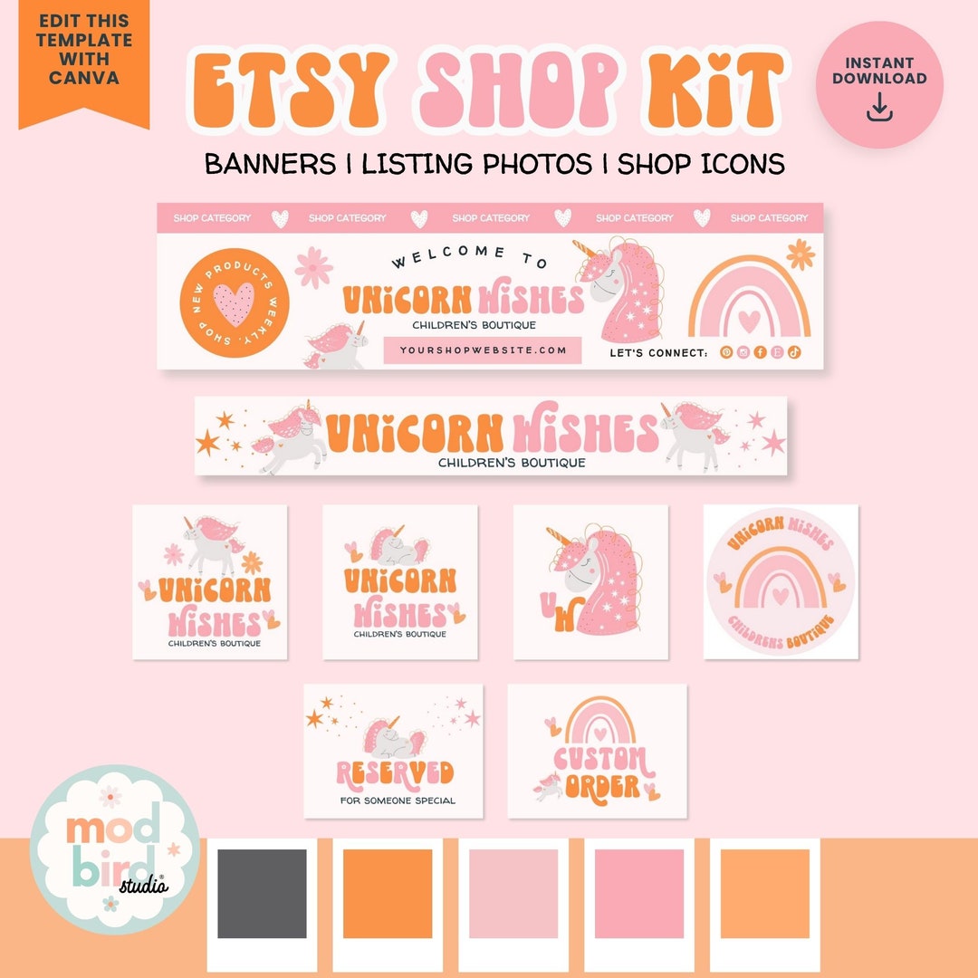 Etsy Shop Banner | Etsy Banner Canva Template | Editable Etsy Store ...