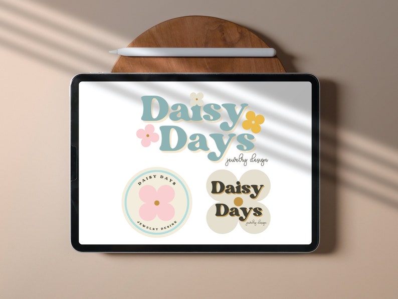 Premade Daisy Logo Design Retro Logo Business Logo Canva - Etsy