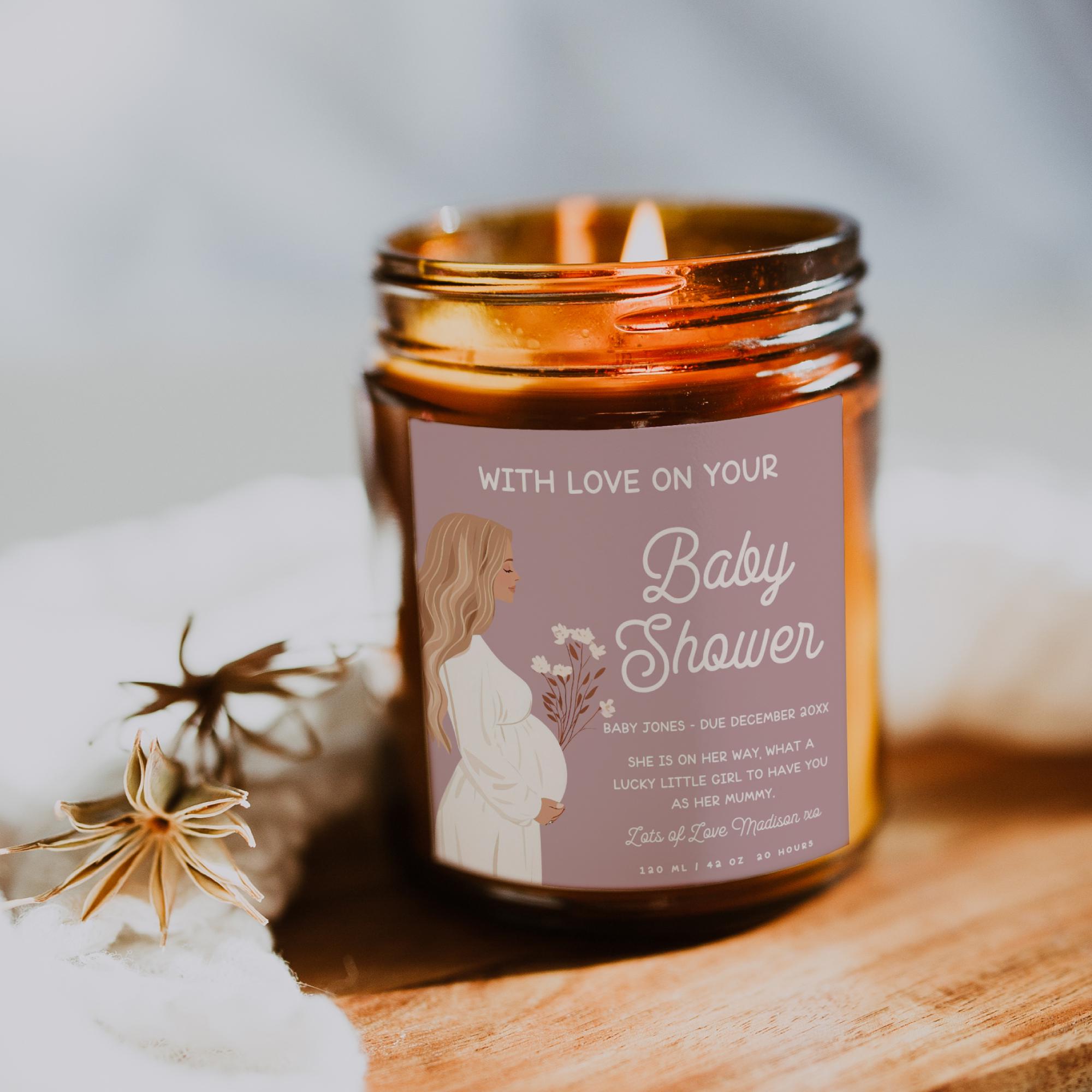 Editable Baby Shower Candle Label, Customizable Canva Template, DIY New ...