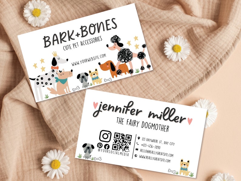 Pet Boutique Business Card Template, Dog Walking Business, Pet Boarding ...