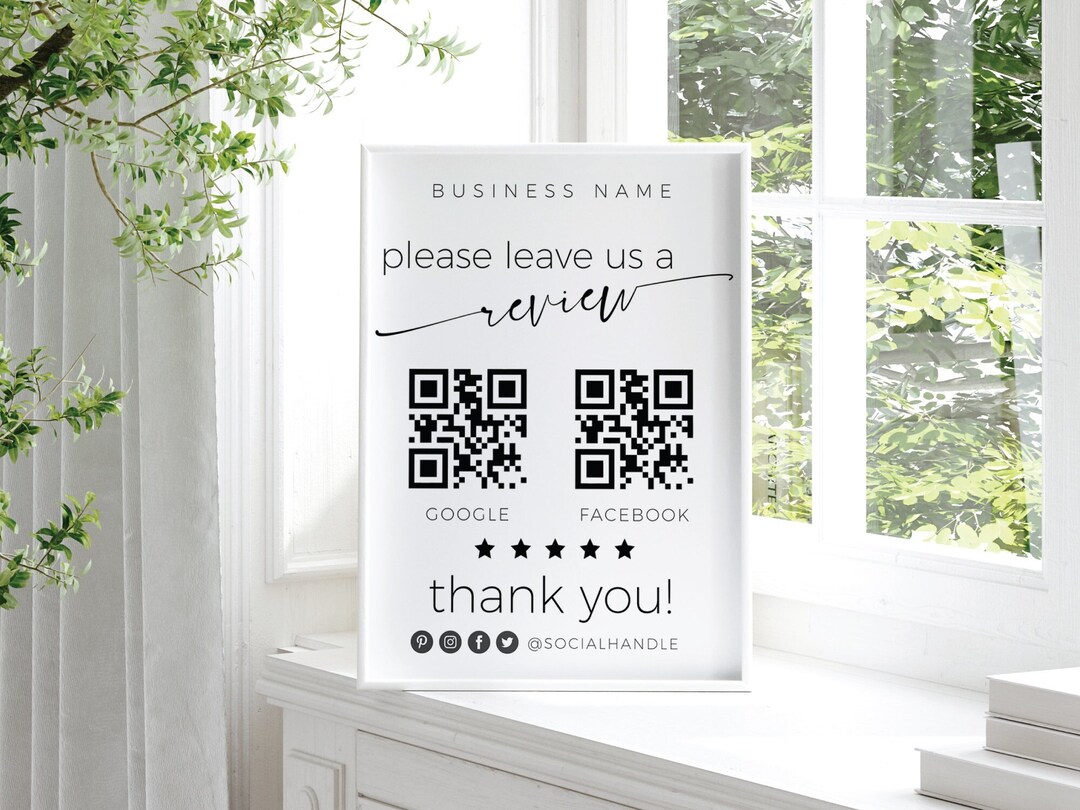 Ask for Review QR Code Sign Template, Google Review Sign, Facebook ...