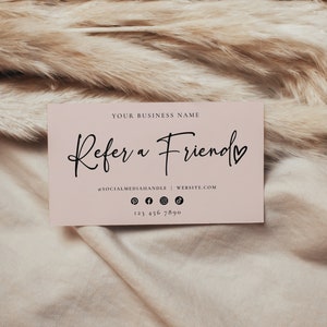 Refer A Friend Business Card Template, Printable Referral Discount Card ...