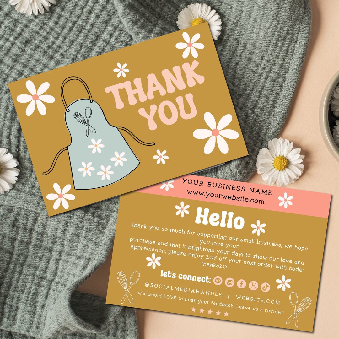 Bakers Editable Thanks for Your Purchase Card, Baking Business Thank ...