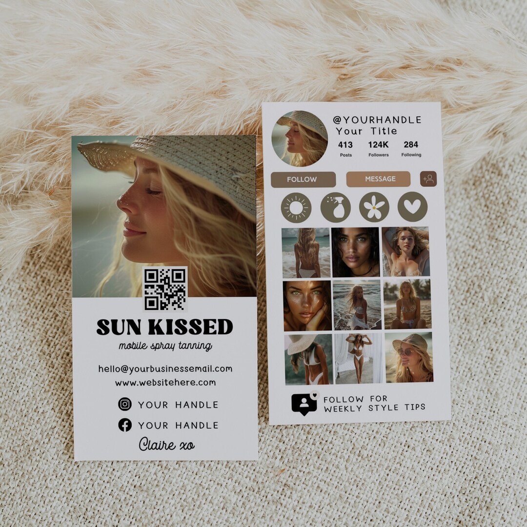 Editable Spray Tan Business Card Canva Template, DIY Spray Tan Service ...