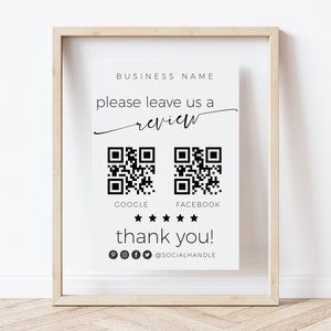 Ask for Review QR Code Sign Template Canva, Google Review Sign ...