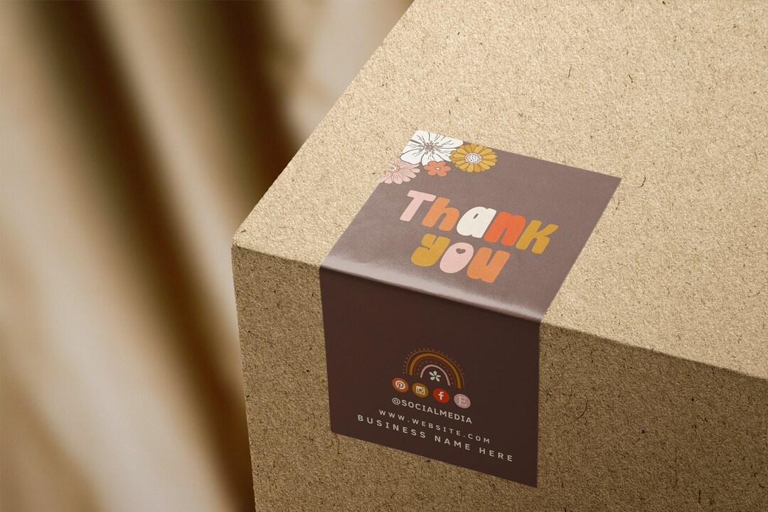 Box Seal Sticker Template, Modern Packaging Design, Editable Box Label ...