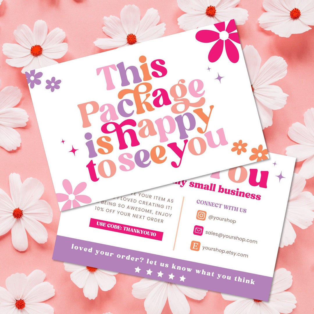 Thank You for Your Order Card Template Canva, Editable Order Package ...