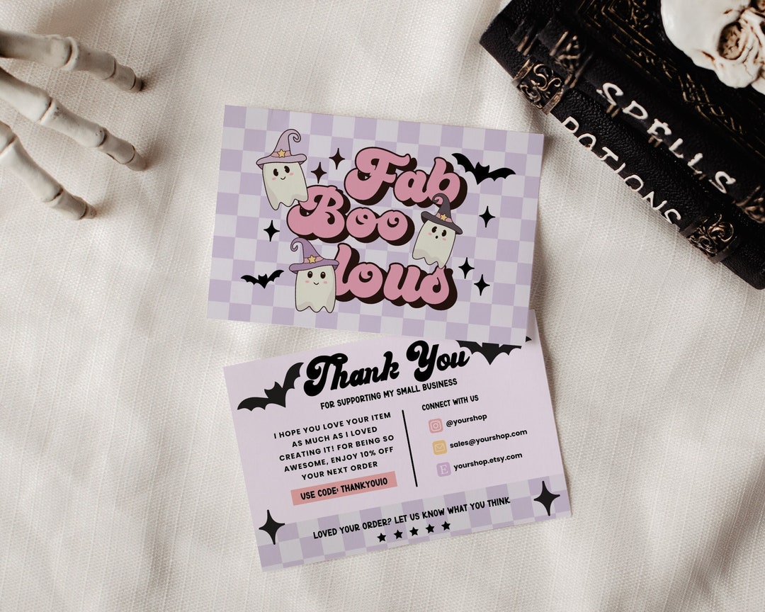 Halloween Business Thank You Card Template, Ghost Thank You Card ...