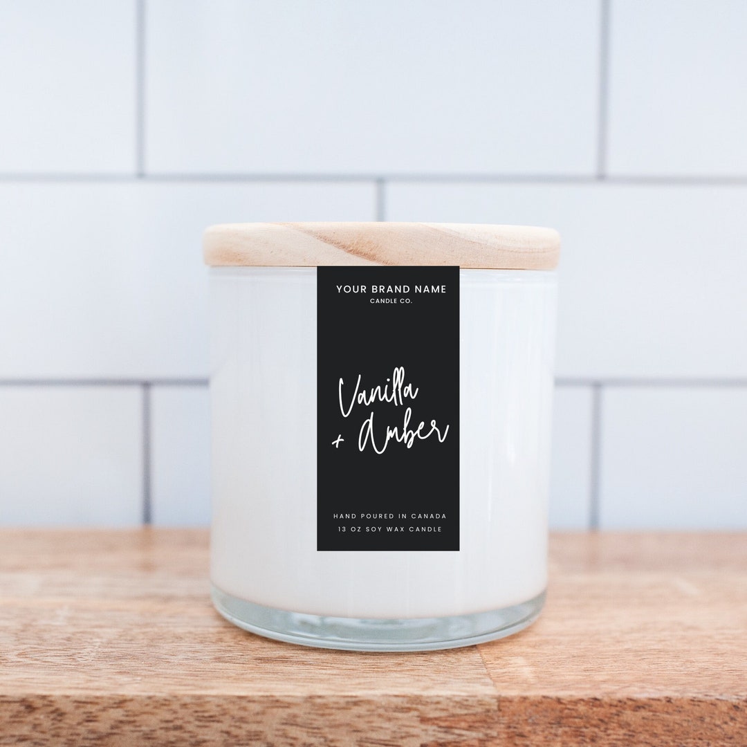Vertical Candle Label Template Canva, Editable Minimal Candle Label ...