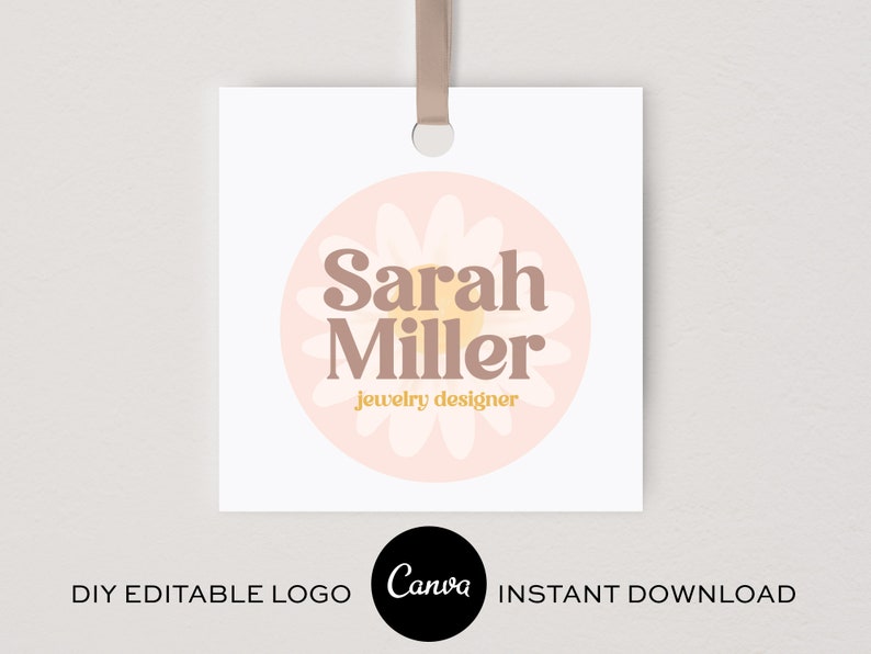 Editable Logo Daisy Flower Logo Branding Instant Download - Etsy