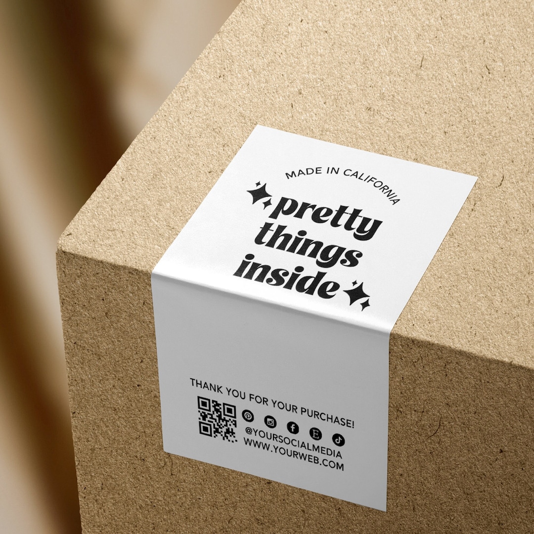 Retro Box Label Canva Template, Editable Packaging Label, Order ...