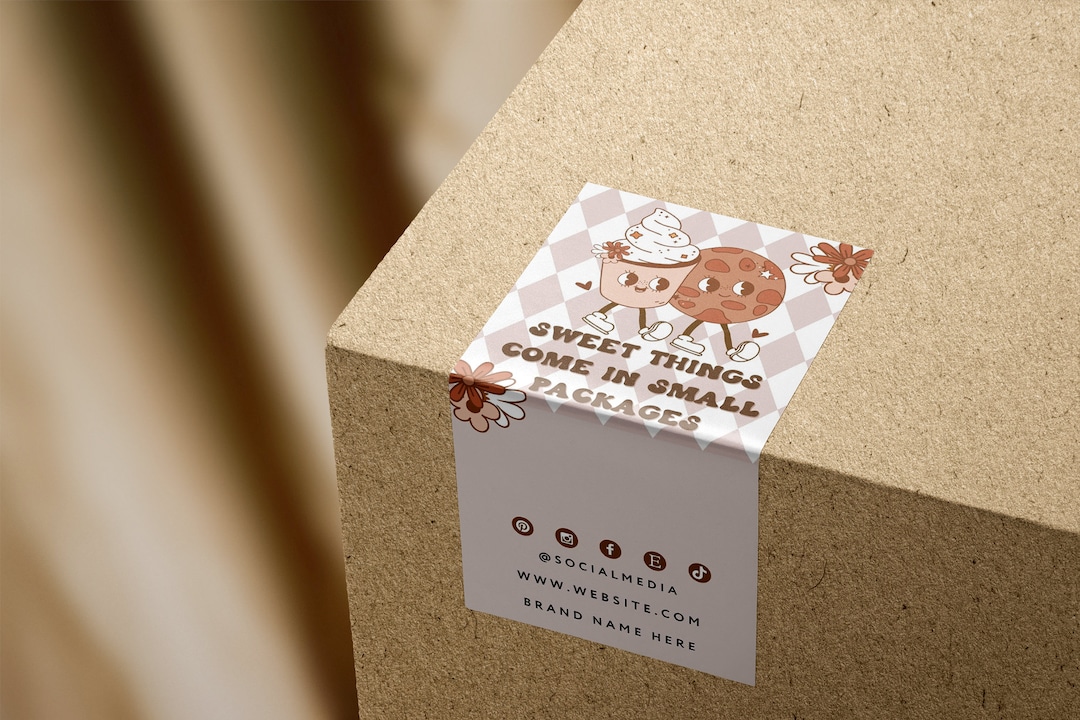 Box Seal Sticker Template, Modern Packaging Design, Editable Box Label ...